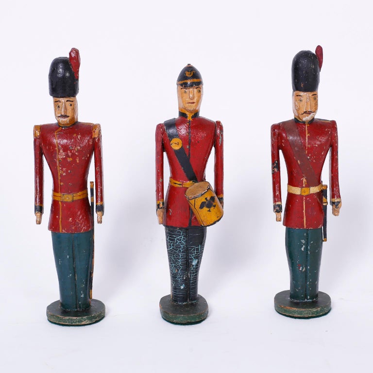 Set of Eight Carved Wood English Soldiers at 1stDibs | wood soldiers