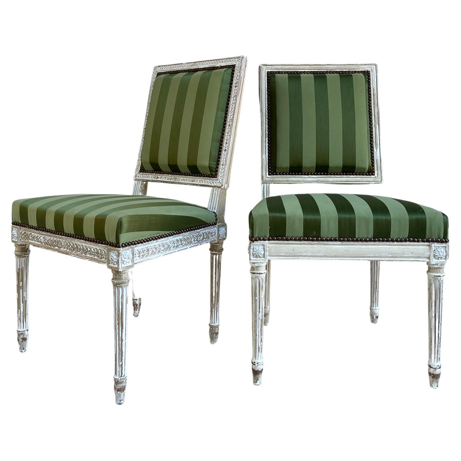 Set of Eight Louis XVI Caned Dining Chairs, 18th Century at 1stDibs