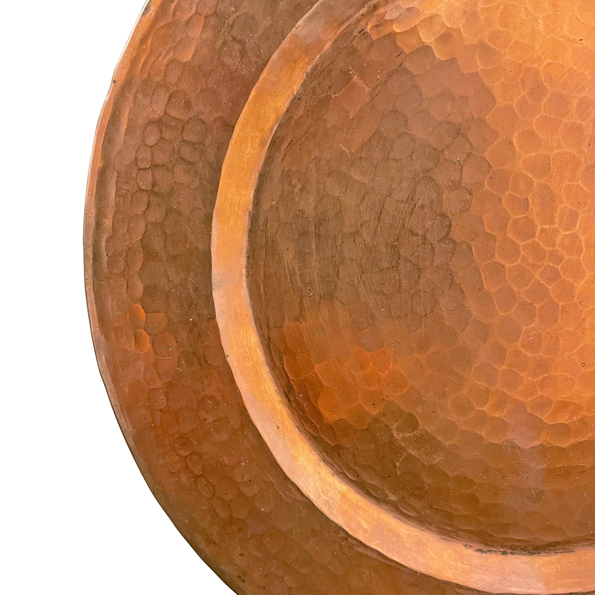 Set of Eight Copper Chargers at 1stDibs