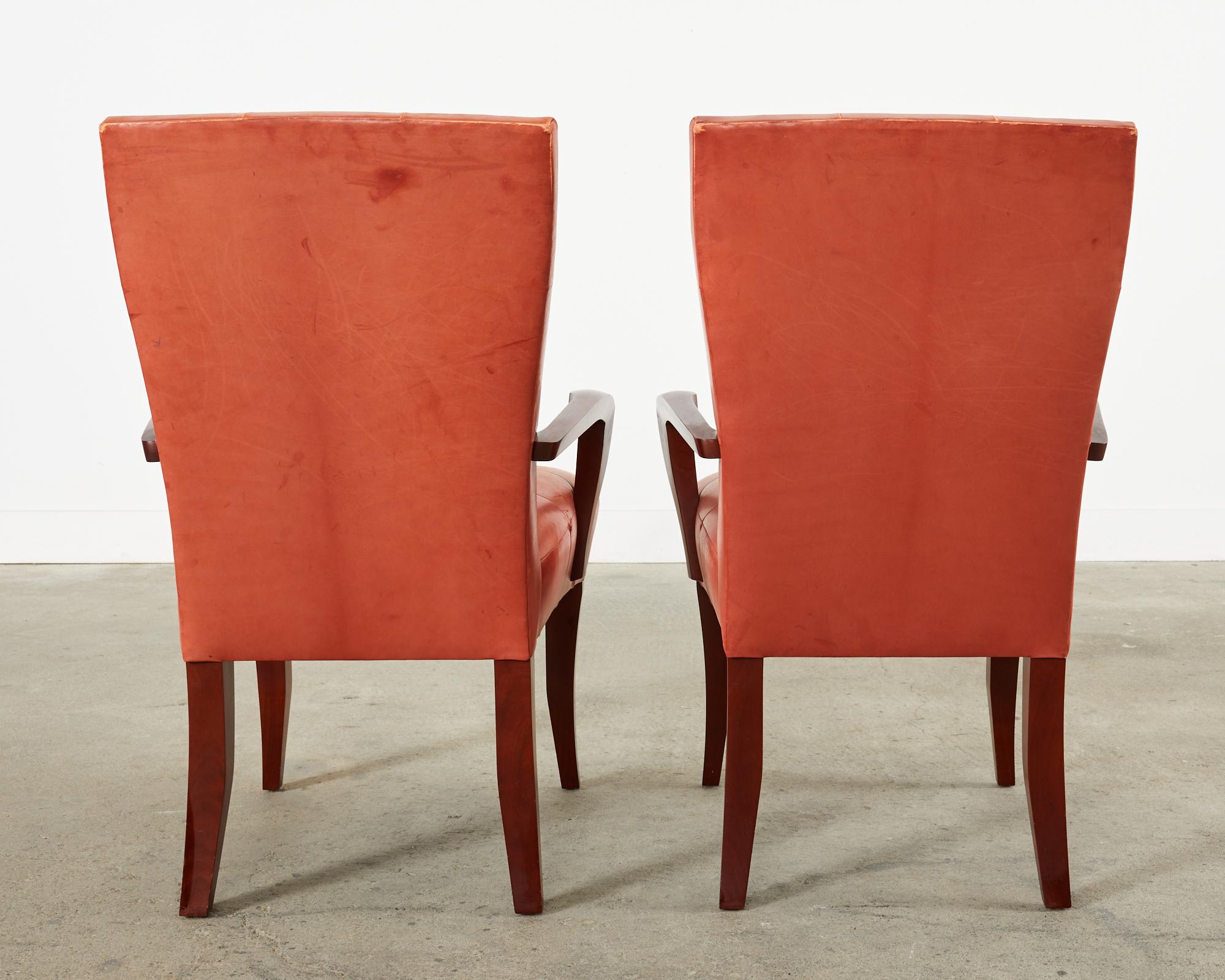 Set of Eight Dakota Jackson Puff Leather Dining Chairs at 1stDibs