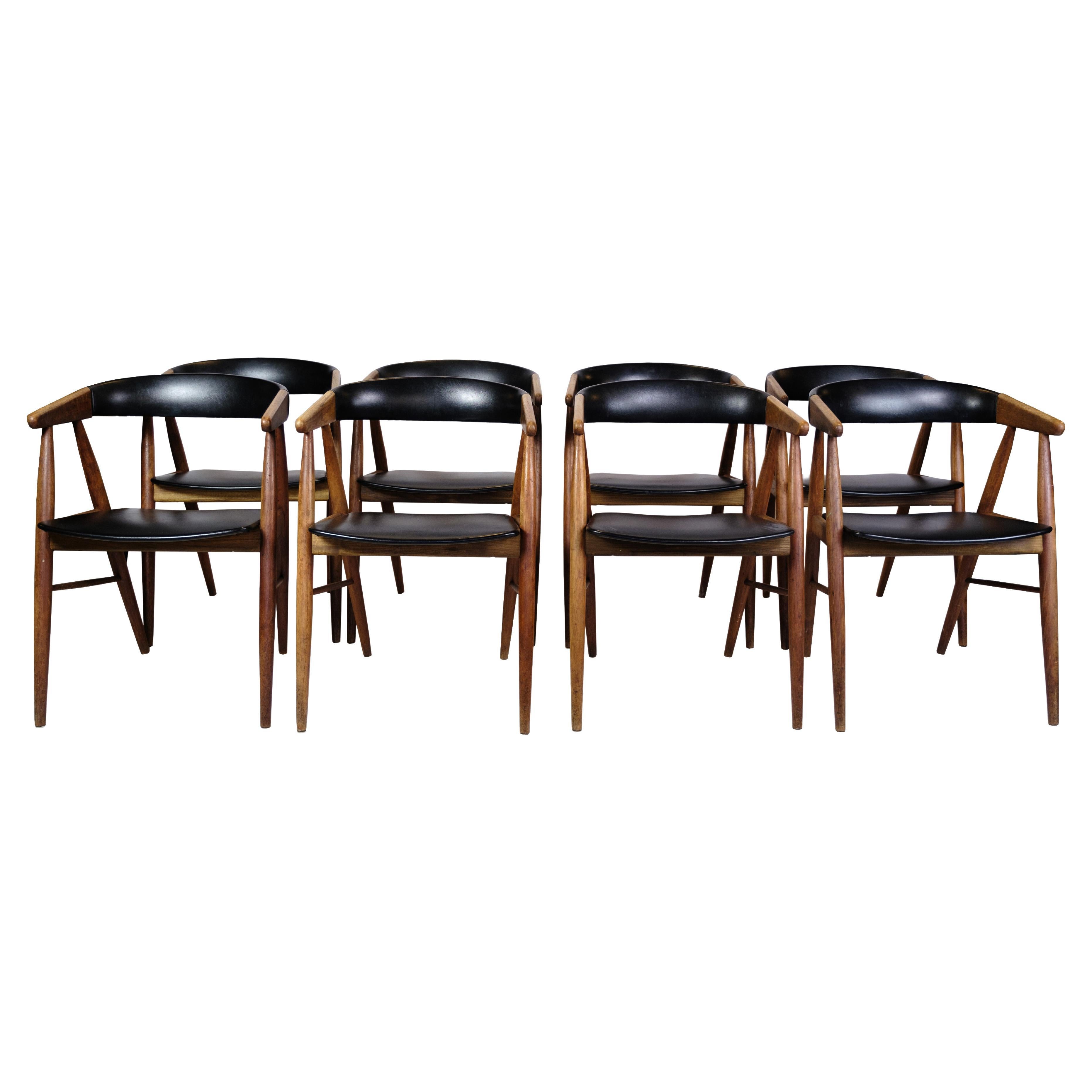 Set of eight dining chairs In Teak wood by Aksel Bender and Ejnar ...
