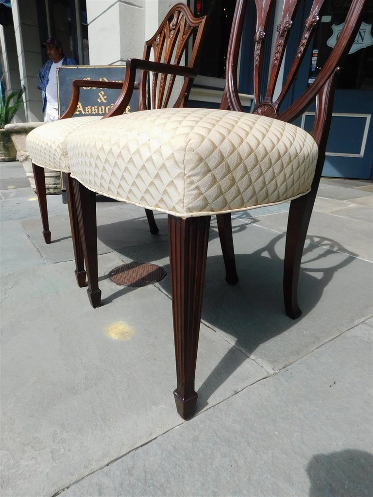 Set of Eight English Hepplewhite Mahogany Shield Back Dining Room ...
