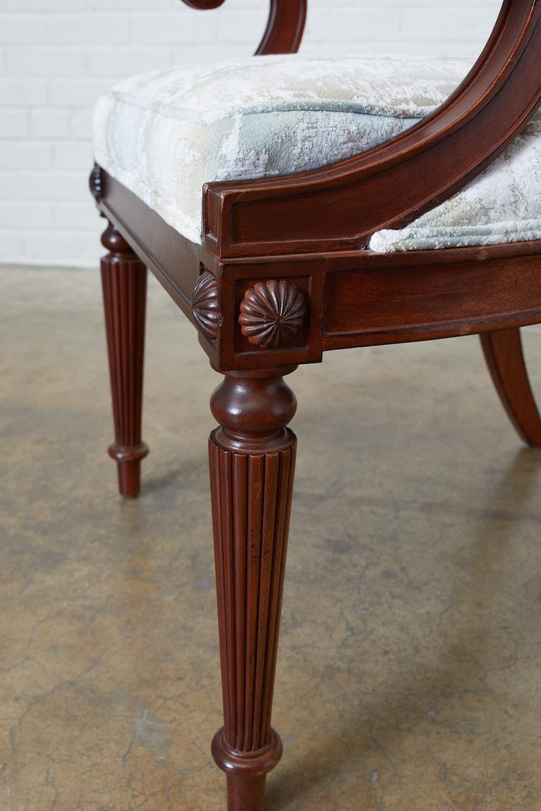 Set of Eight English Regency Style Mahogany Dining Chairs at 1stDibs