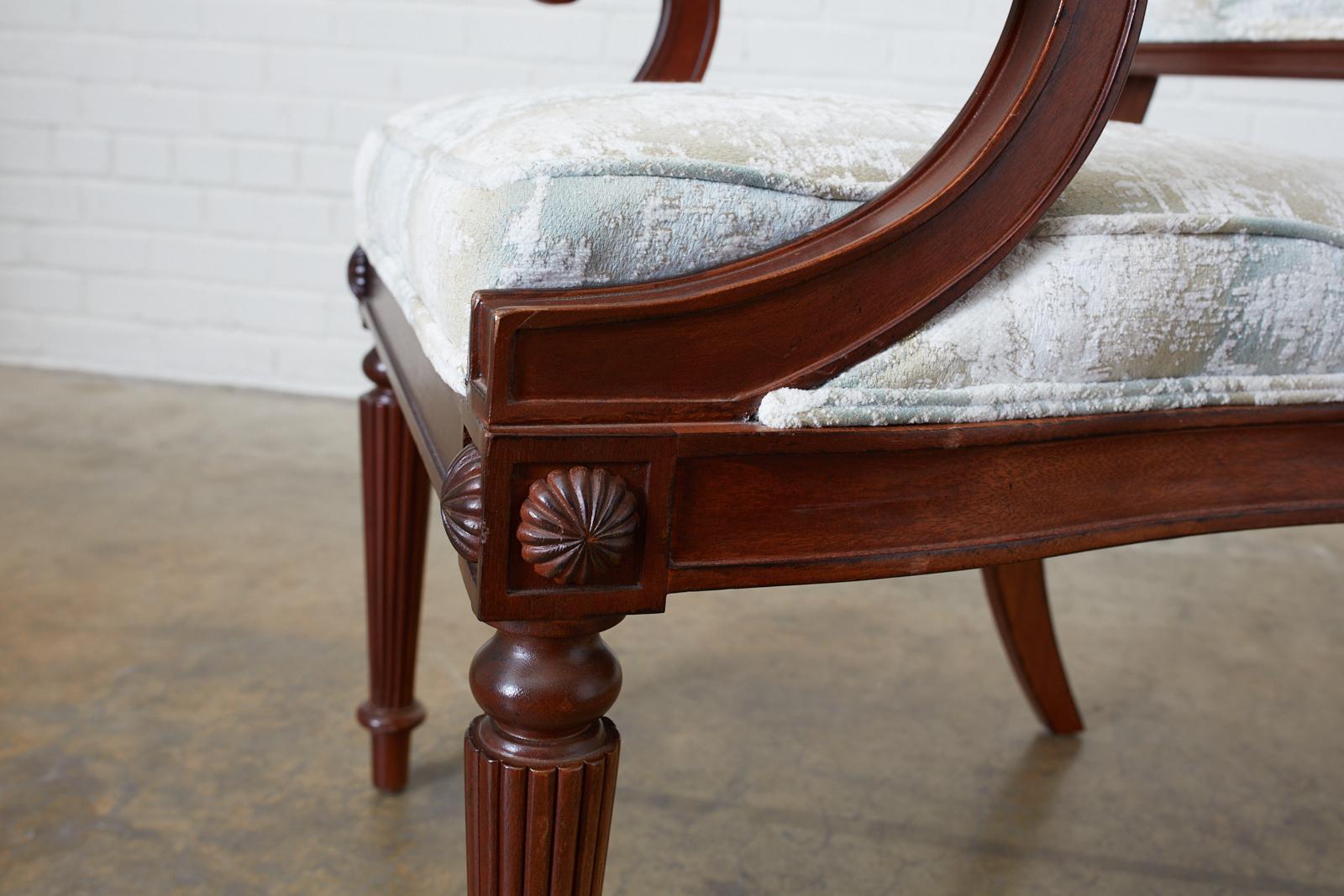 Set of Eight English Regency Style Mahogany Dining Chairs at 1stDibs