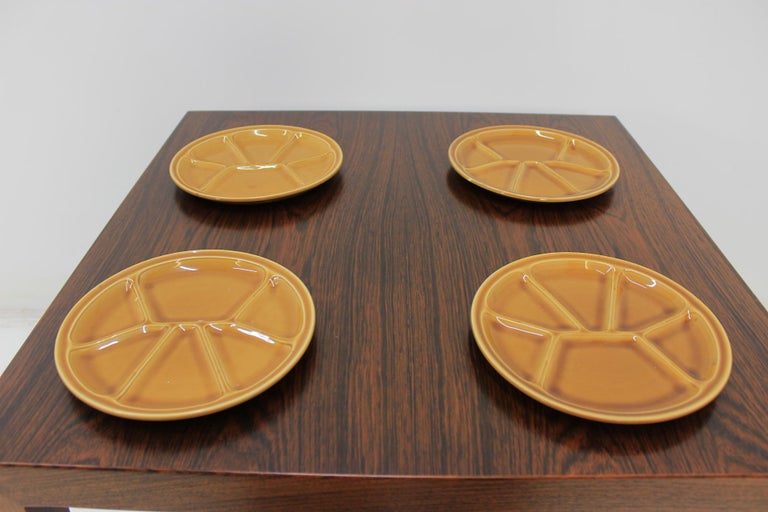 Set of Eight Fondue Plates, Gien Pottery, France at 1stDibs