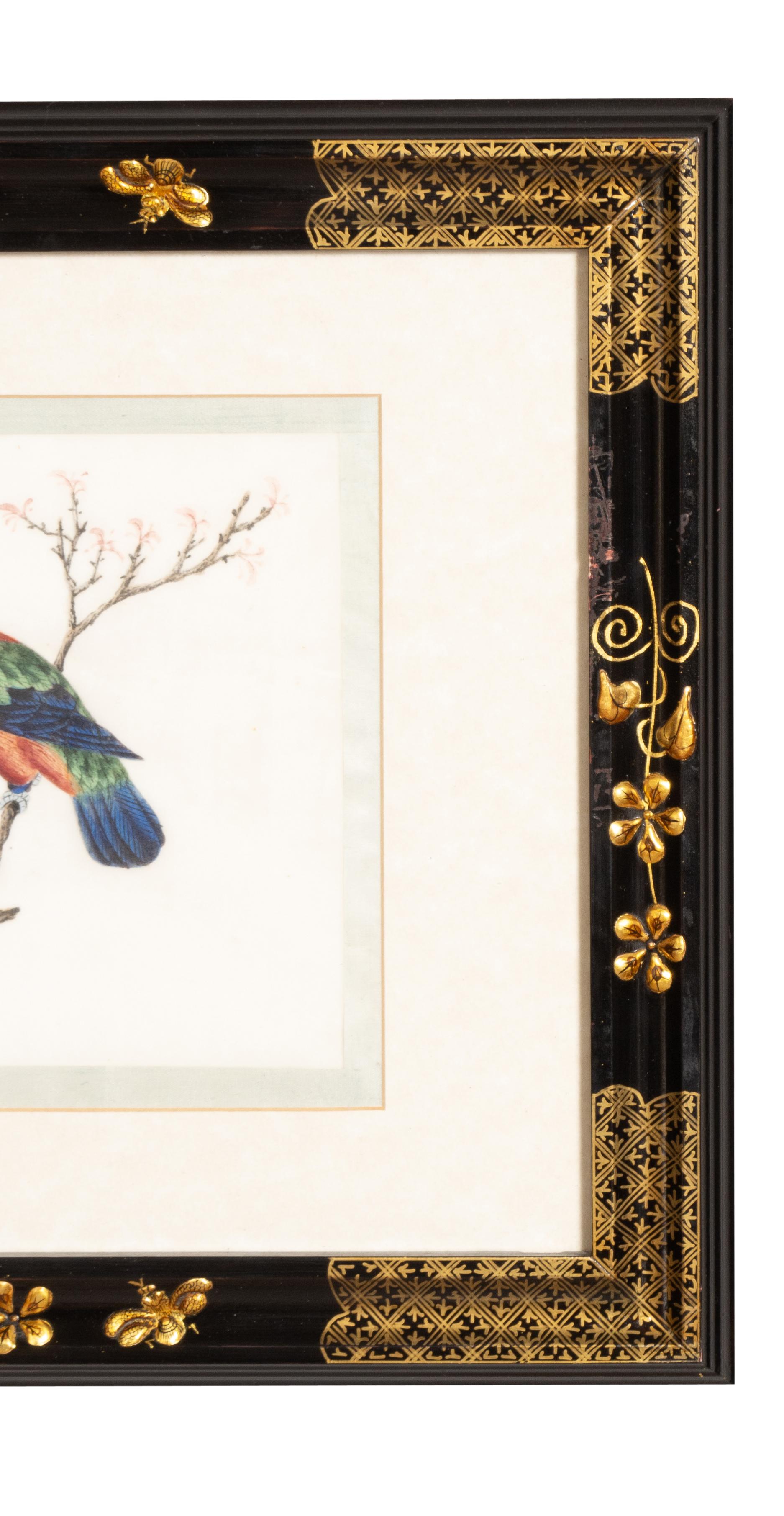 Set Of Eight Framed Chinese Export Pith Paper Watercolors Of Birds For ...