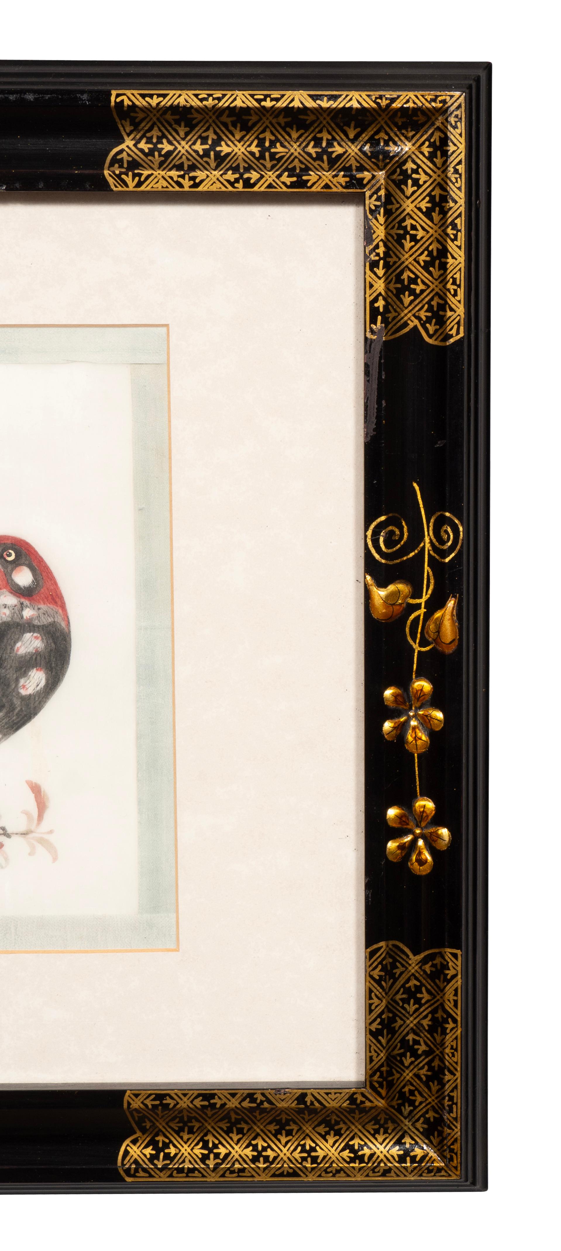 Set Of Eight Framed Chinese Export Pith Paper Watercolors Of Birds For ...