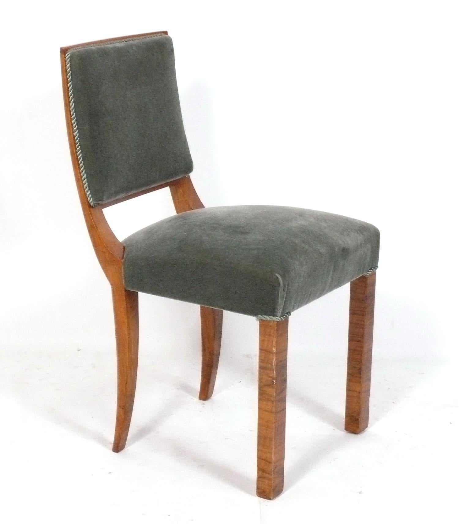 Set of Eight French Art Deco Dining Chairs attributed to Dominique at ...