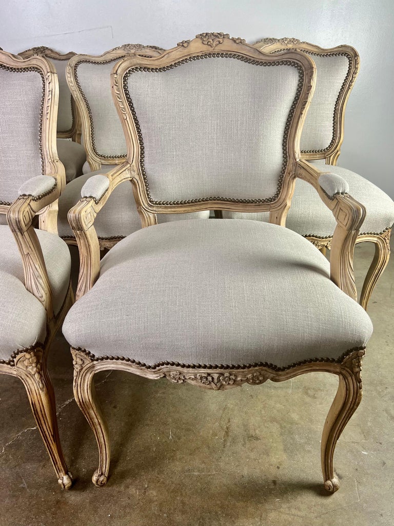 Set of Eight French Louis XV Style Dining Chairs For Sale at 1stDibs