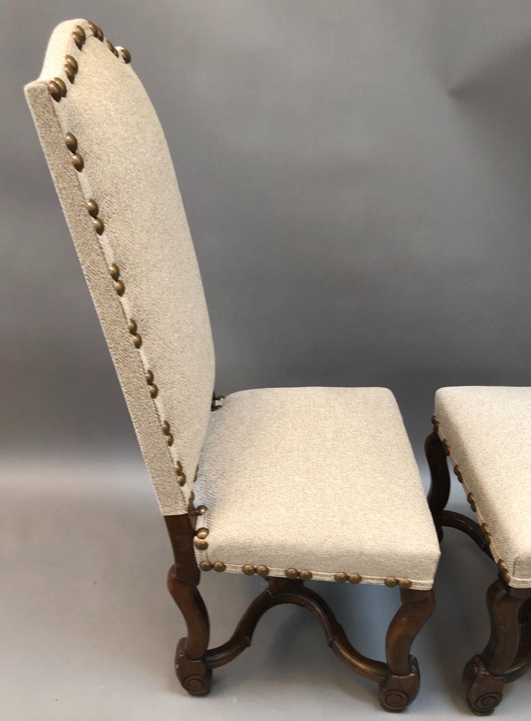 Set of Eight French Provincial Louis XIV Style Upholstered Walnut ...