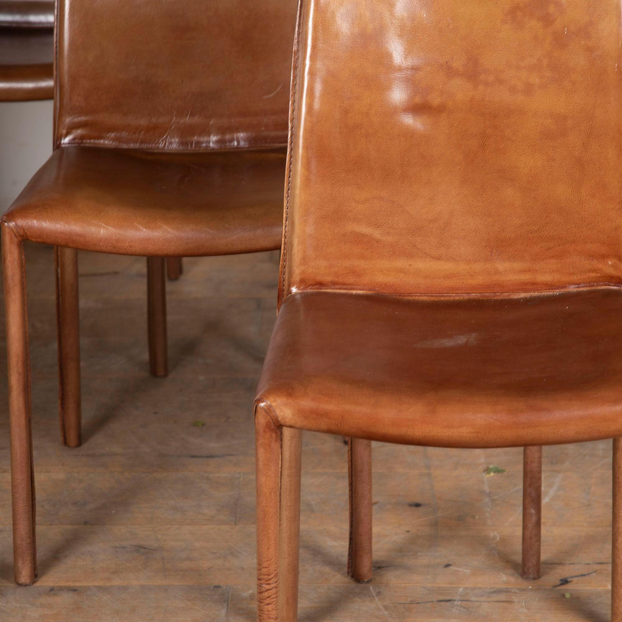 Set of Eight Heal's Buffalo Leather Dining Chairs at 1stDibs