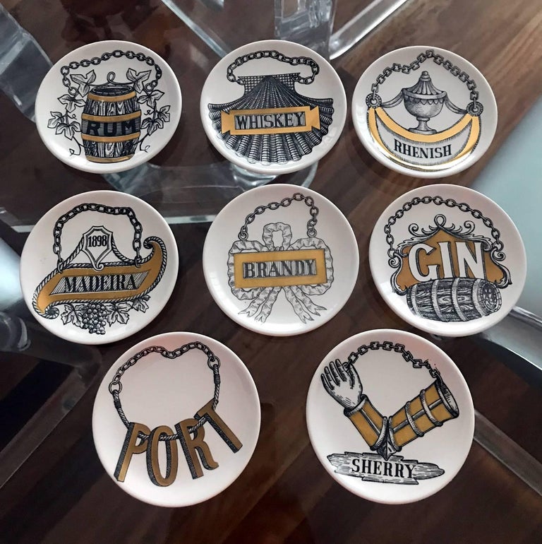 Set of Eight Italian Coasters by Fornasetti at 1stDibs
