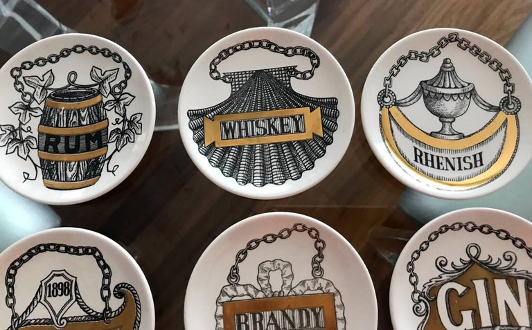 Set of Eight Italian Coasters by Fornasetti at 1stDibs