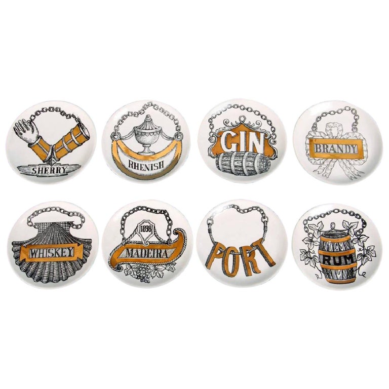 Set of Eight Italian Coasters by Fornasetti at 1stDibs