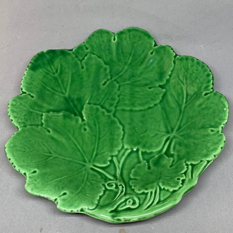 Set of Eight Italian Green Leaf Plates at 1stDibs