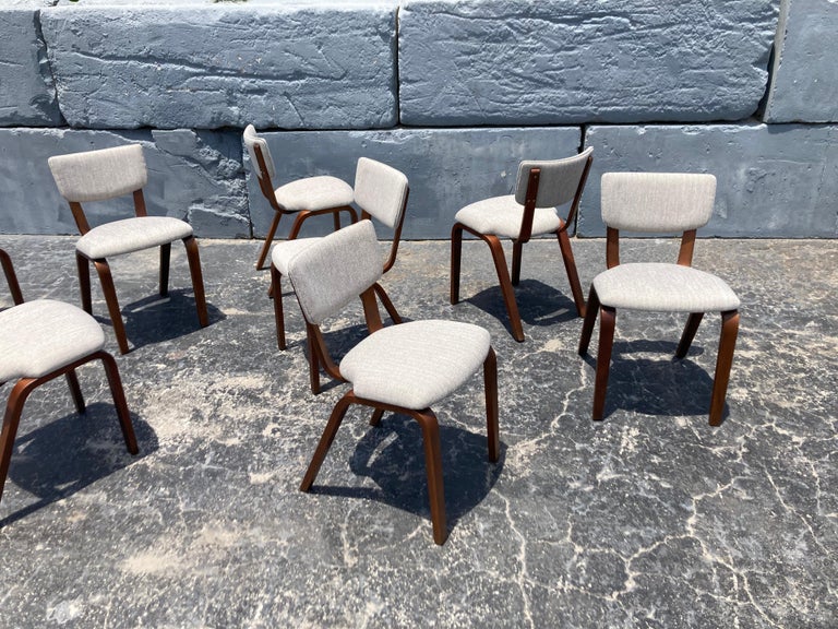 Set of Eight Joe Atkinson Chairs for Thonet USA, 1960s For Sale at 1stDibs