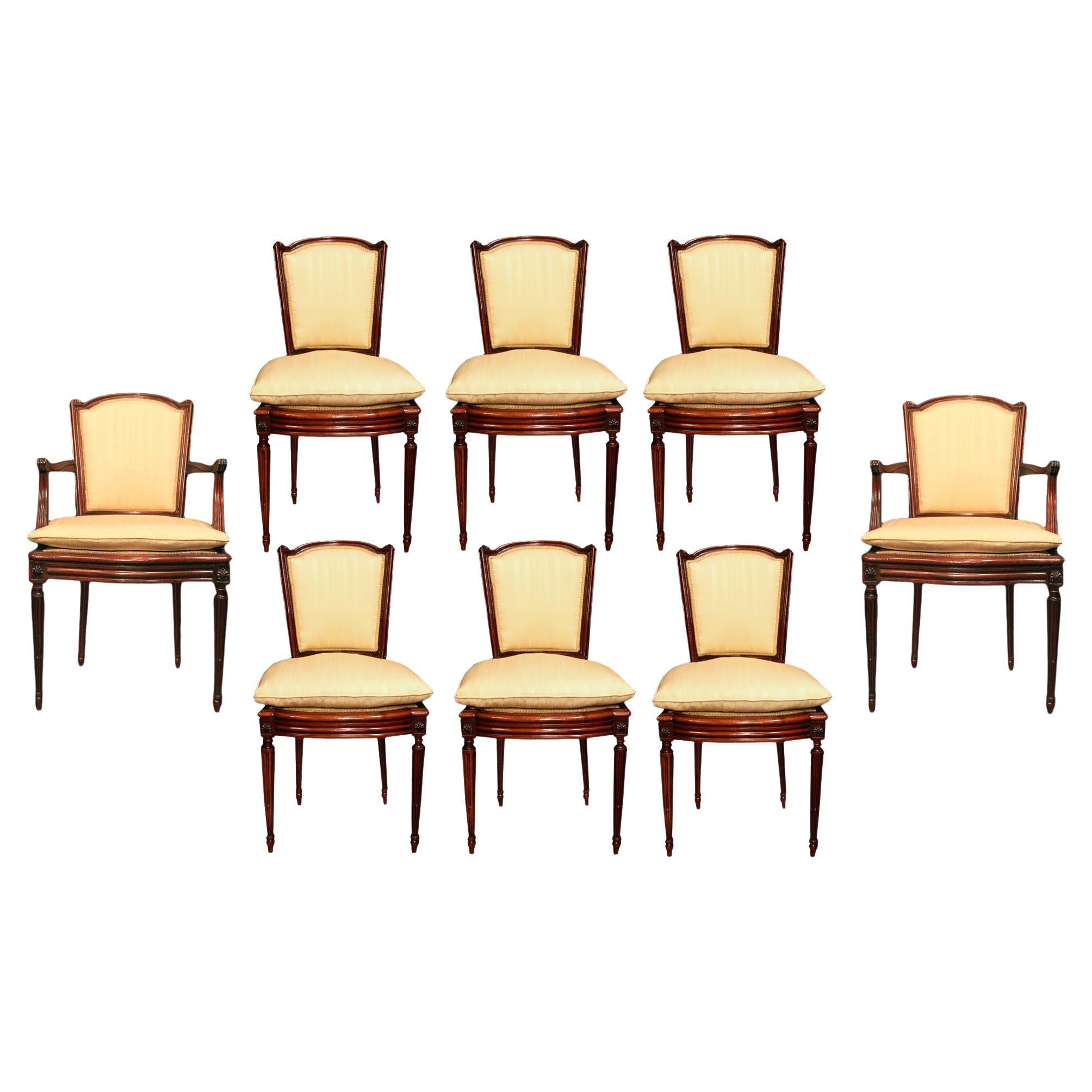 Louis Xvi Style Dining Room Chairs, Set Of Eight at 1stDibs