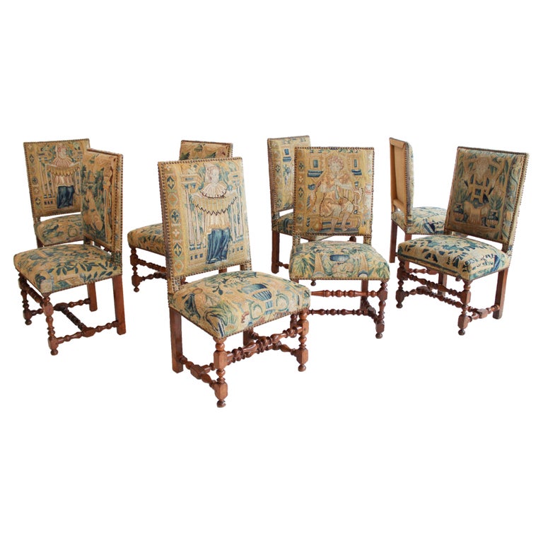 Set of Eight Louis XIV Dining Chairs, 17th Century, France For Sale at ...