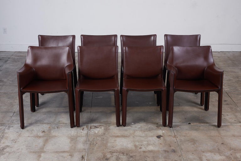 Set of Eight Mario Bellini Cab Chairs for Cassina at 1stDibs