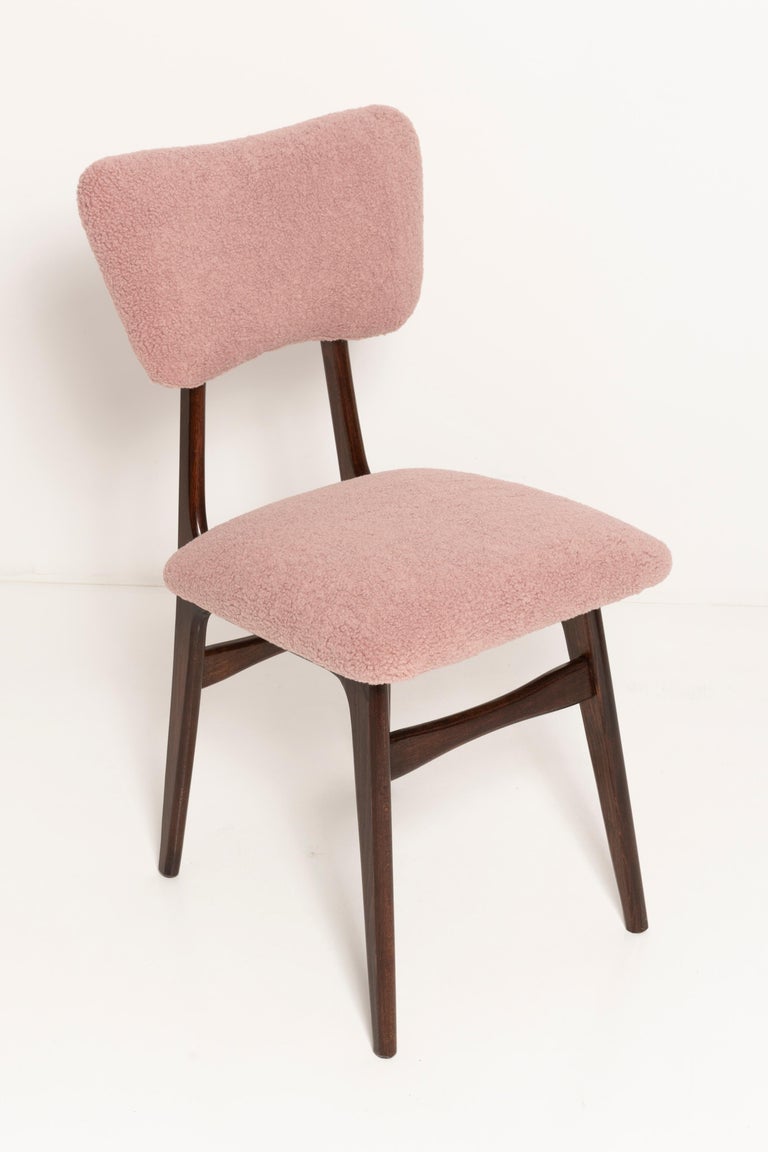 Set of Eight Mid-Century Butterfly Dining Chairs, Pink Boucle, Europe ...