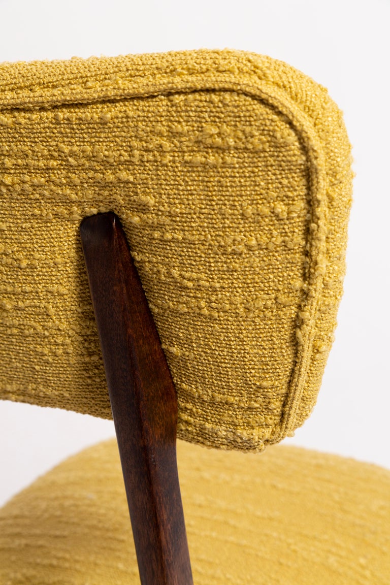 Set of Eight Mid Century Butterfly Dining Chairs, Yellow Boucle, Europe ...