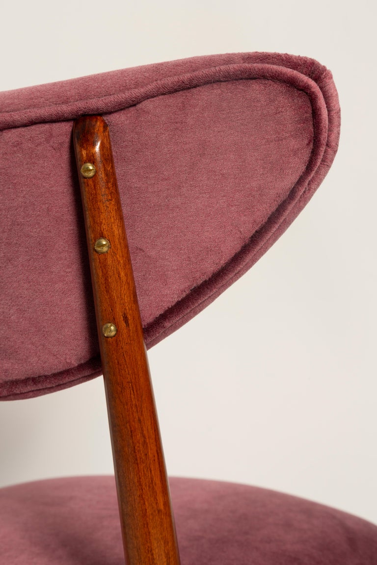 Set of Eight Midcentury Plum Violet Velvet Heart Chairs, Europe, 1960s ...