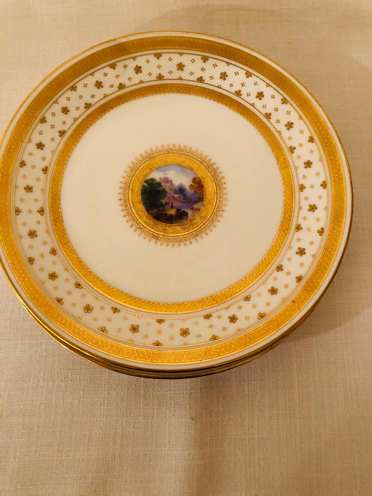 Set of Eight Minton Plates Each Beautifully Hand Painted With a ...