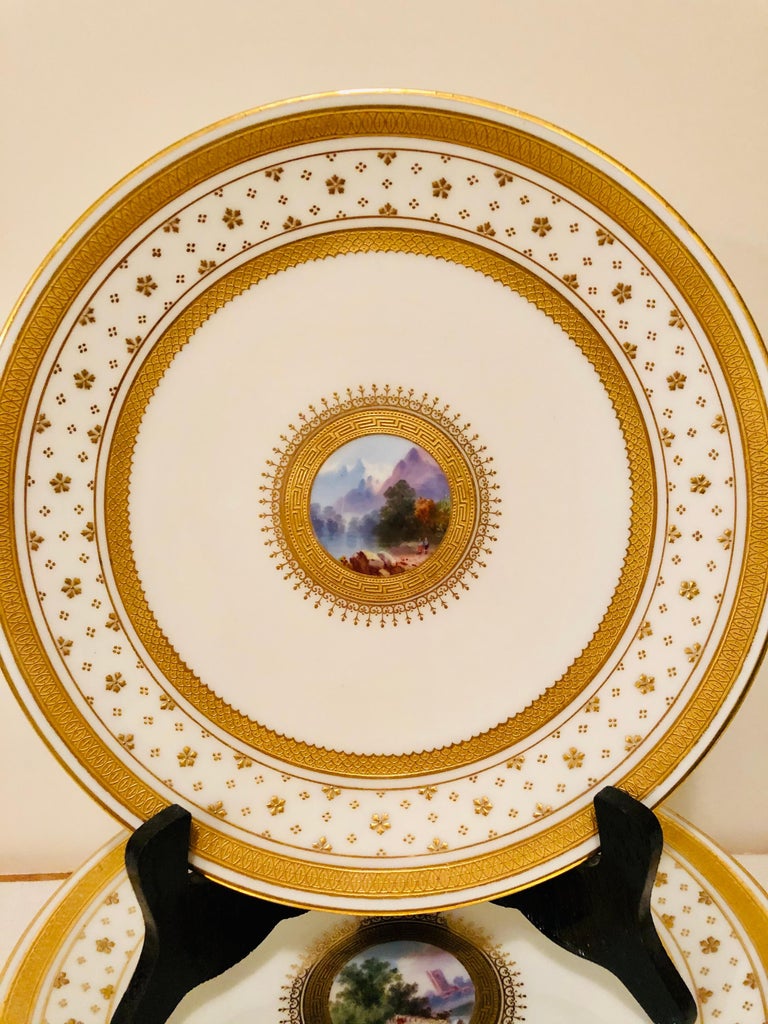 Set of Eight Minton Plates Each Beautifully Hand Painted With a ...