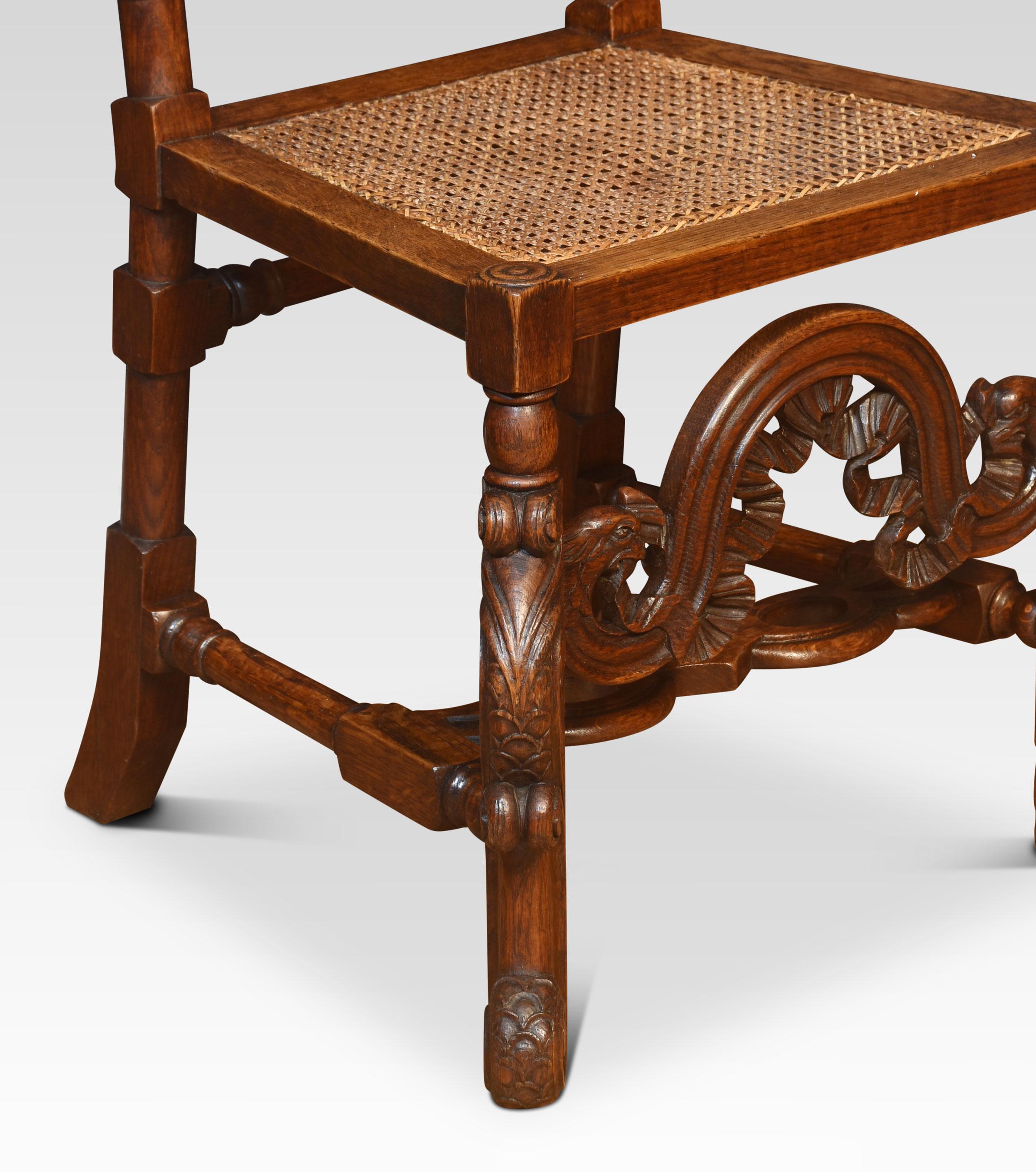 Set of Eight Oak High Back Chairs For Sale at 1stDibs