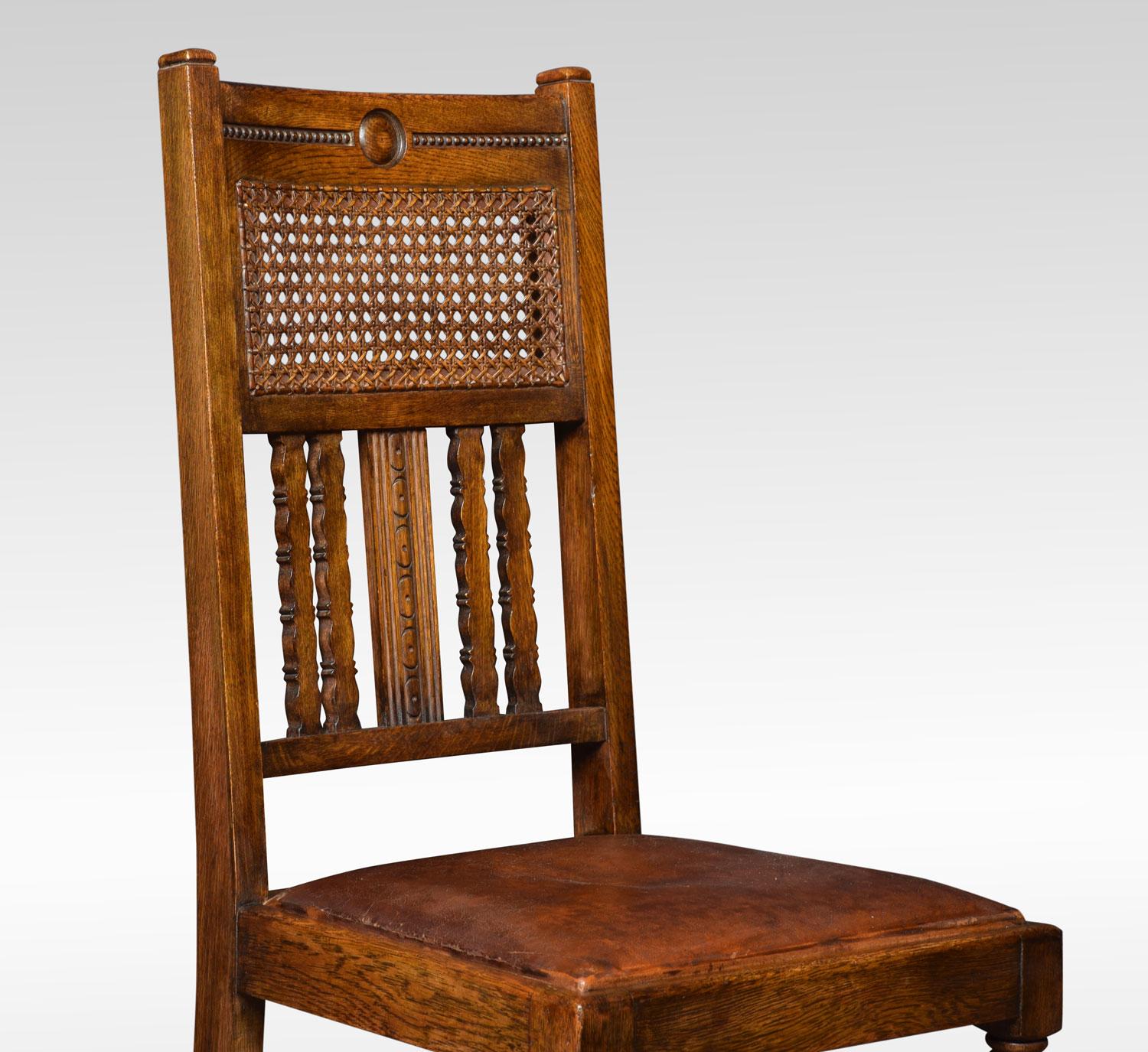 Set of Eight Oak High Back Dining Chairs at 1stDibs