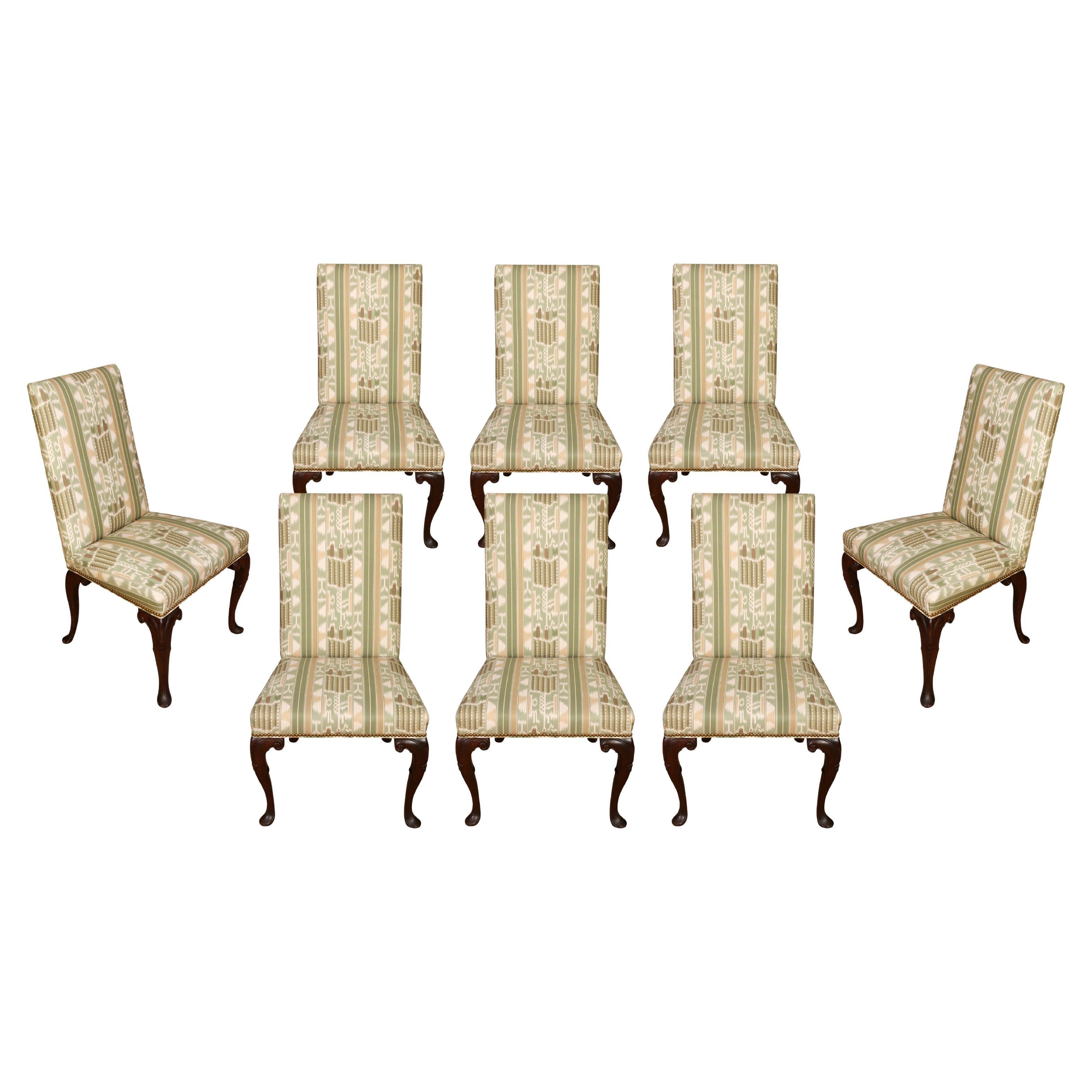 Fine Set of Eight, Queen Anne Style Walnut Dining Chairs at 1stDibs