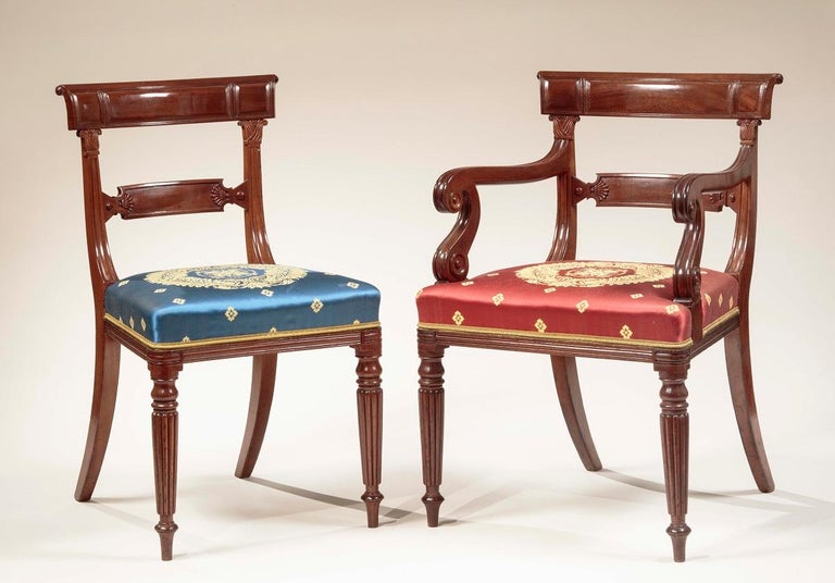 Set of Eight Regency Dining Chairs For Sale at 1stDibs