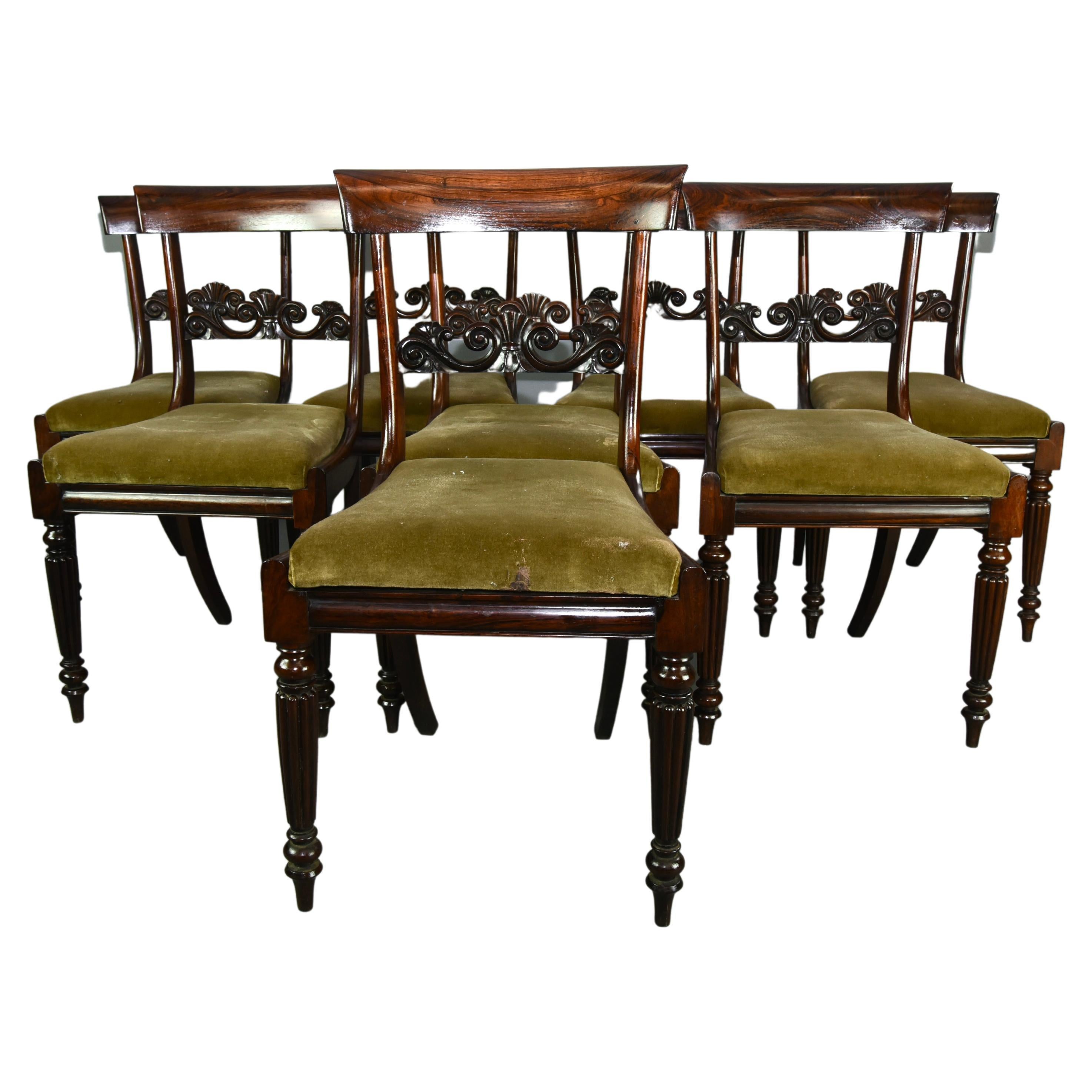 Set of Eight Regency Mahogany Dining Chairs, circa 1810 For Sale at 1stDibs