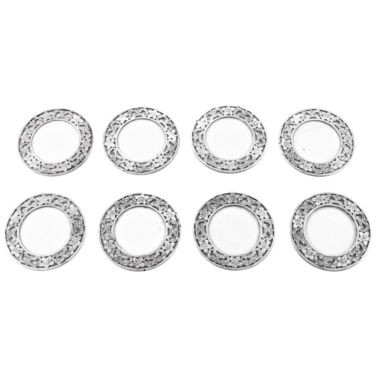 Set of Eight Sterling Coasters at 1stDibs