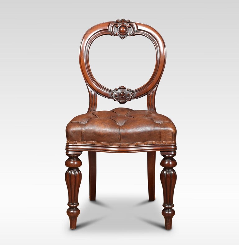 Set of Eight Victorian Mahogany Balloon Back Dining Chairs at 1stDibs