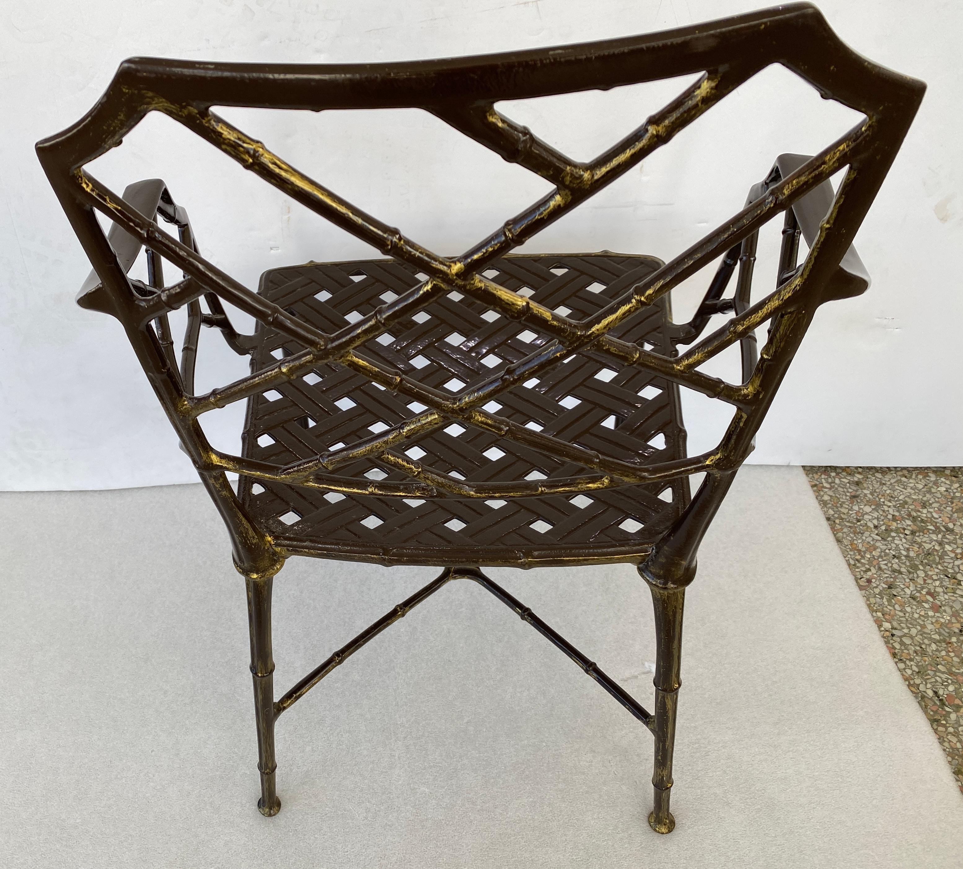 Set of Eight Brown Jordan Calcutta Faux Bamboo Side Chairs For Sale at ...