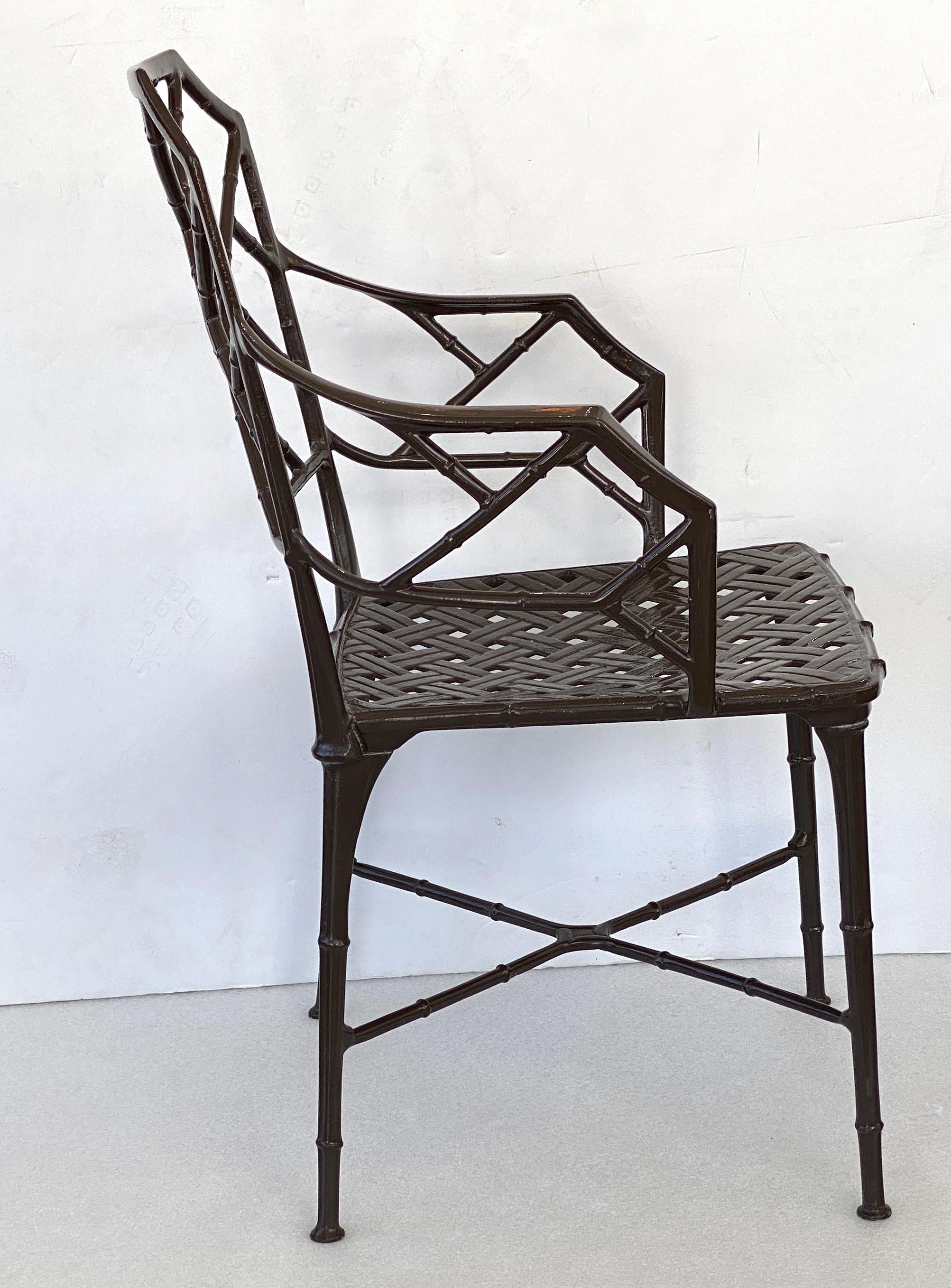 Set of Eight Brown Jordan Calcutta Faux Bamboo Side Chairs For Sale at ...