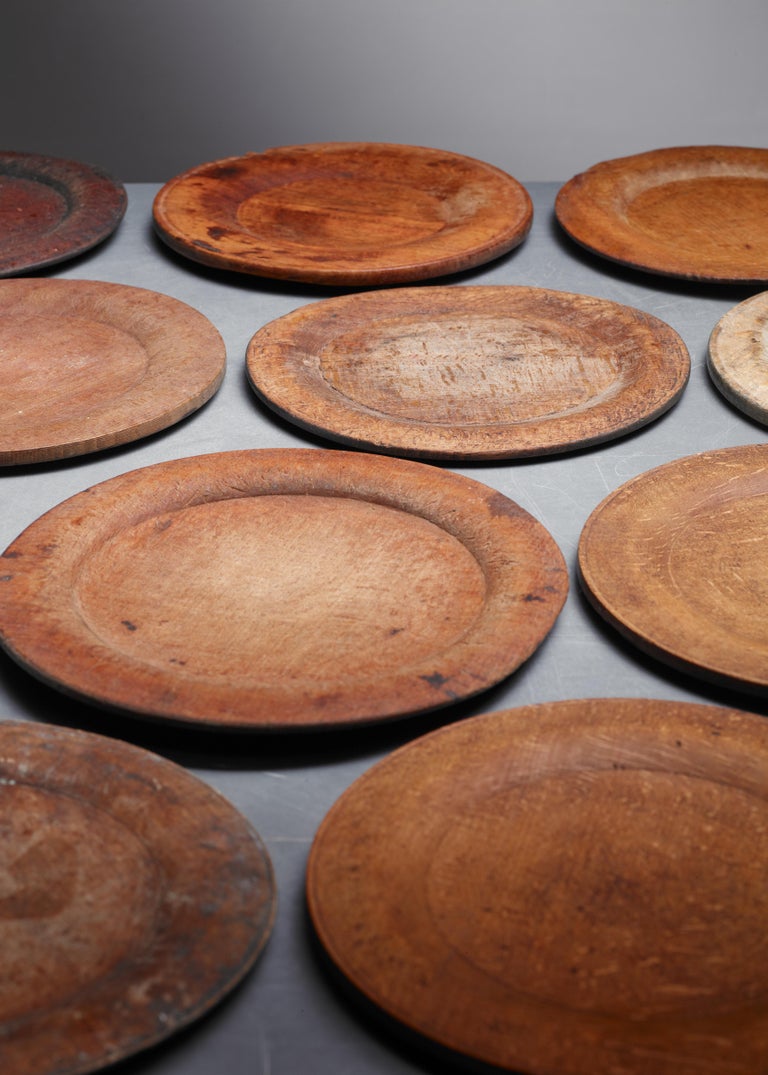 Set of Eleven Wooden Folk Art Dinner Plates, Sweden, 19th Century For ...