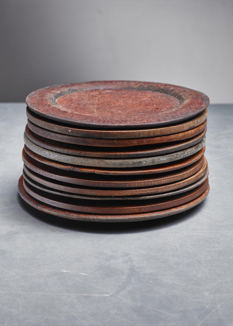 Set of Eleven Wooden Folk Art Dinner Plates, Sweden, 19th Century For ...
