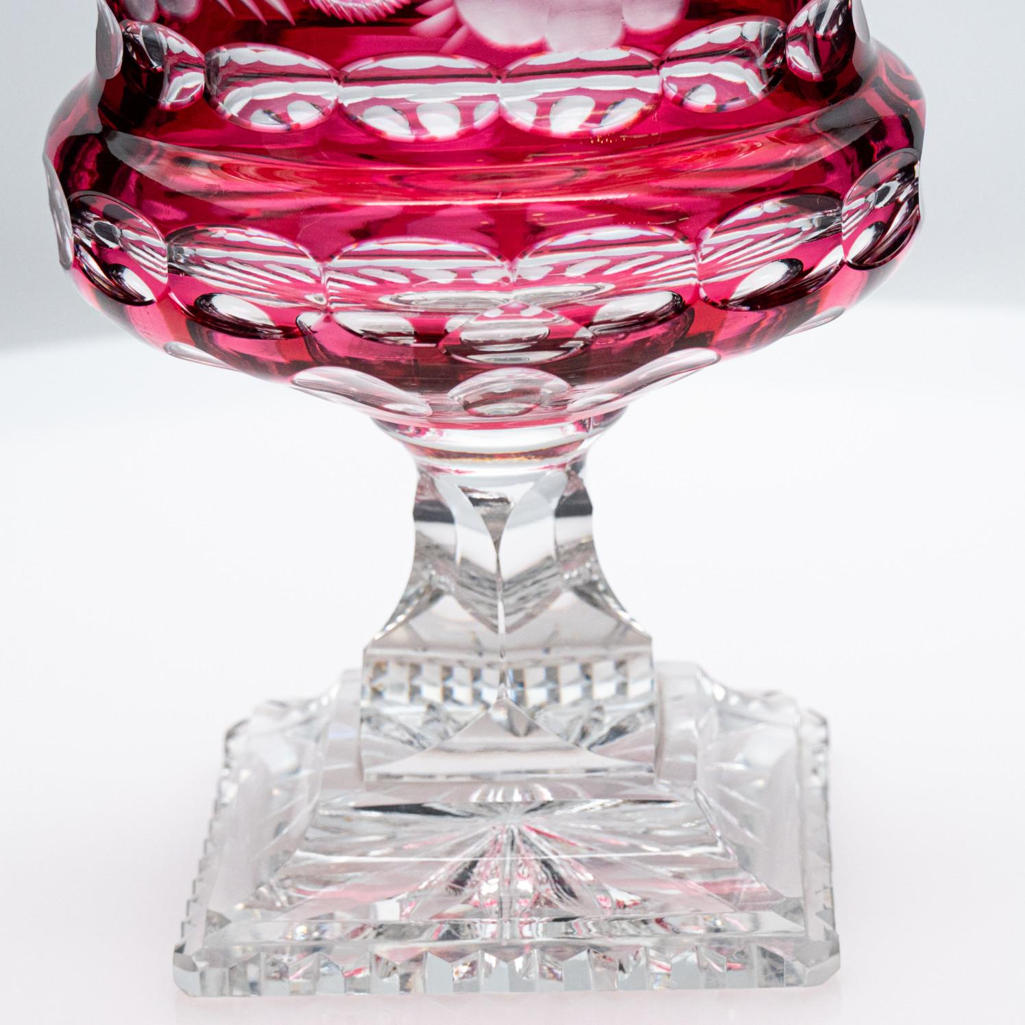 Set of Exquise XL Vases, Deep Rose Red Crystal, Czech Republic and ...