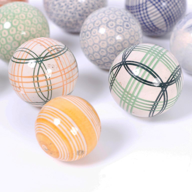 Set of Fifteen English Porcelain Carpet Balls at 1stDibs