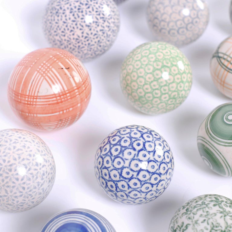 Set of Fifteen English Porcelain Carpet Balls at 1stDibs