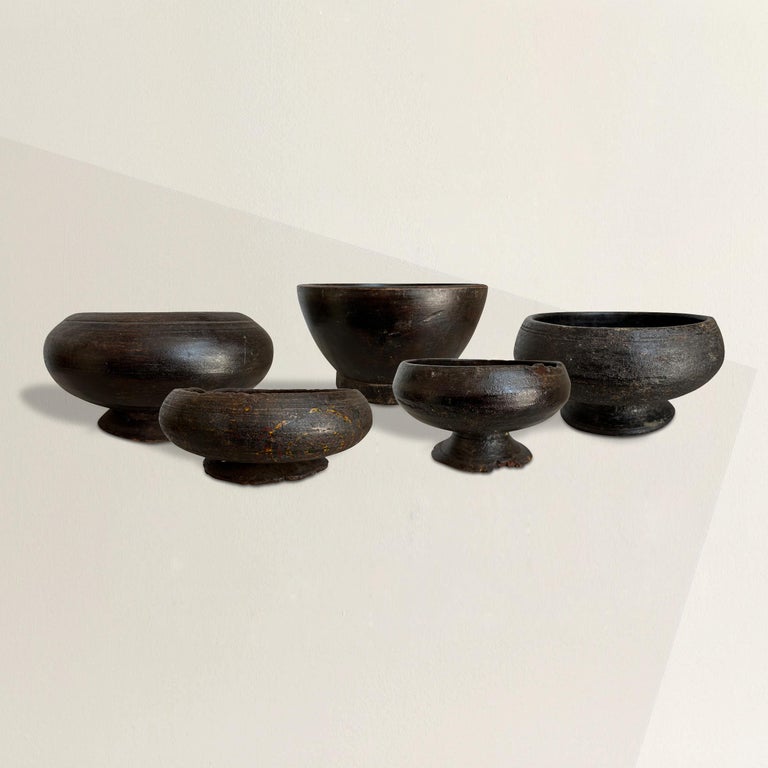 Set of Five 19th Century Tibetan Buddhist Alms Bowls at 1stDibs