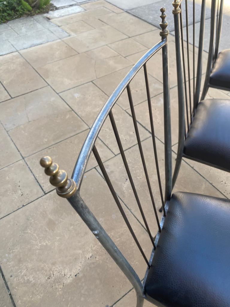 Set of Five '5' Paris, France Cafe Steel Chairs with Ostrich Leather ...