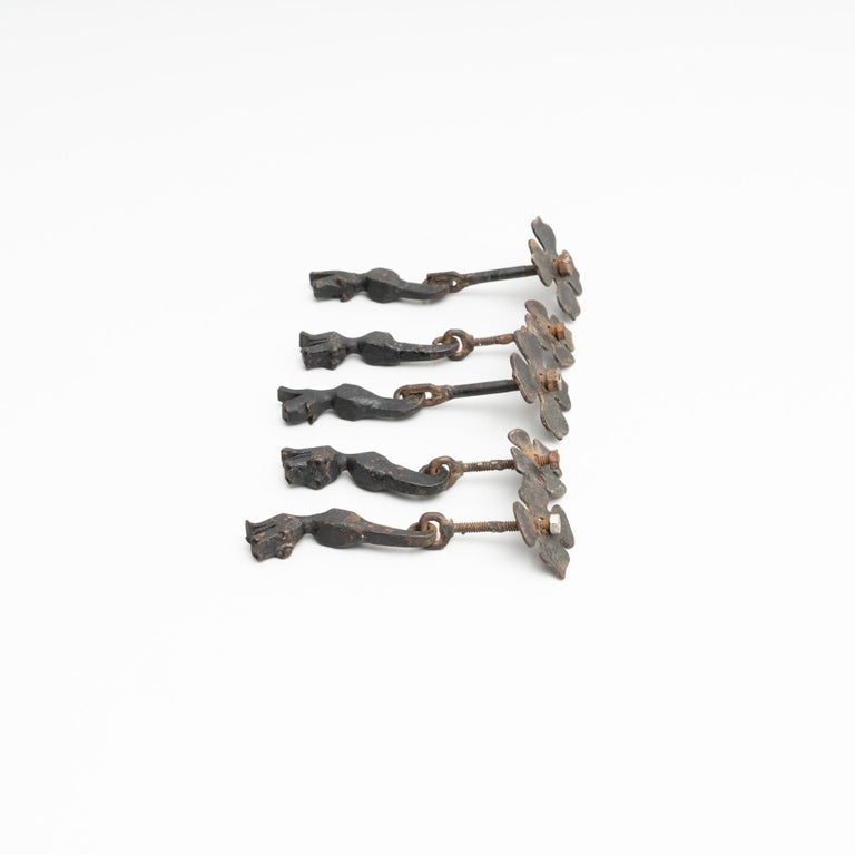 Set of Five Antique Catalan Modernist Metal Handles, circa 1930 For ...