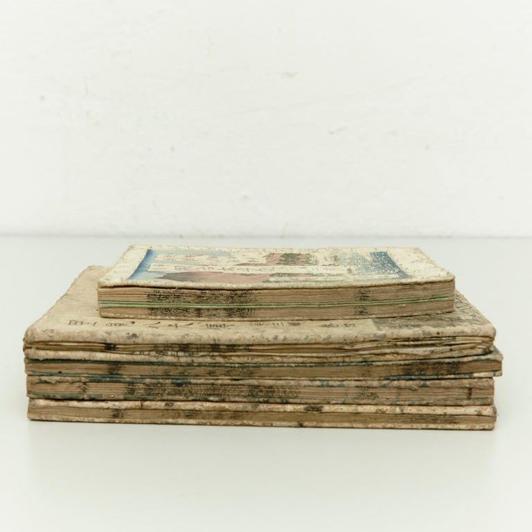 Set of Five Antique Japanese Samurai Manga and Epic Book Edo Period ...