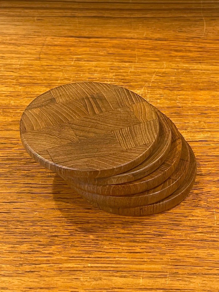 Set of Five Danish Modern Staved Teak Coaster Set by Dansk For Sale at ...