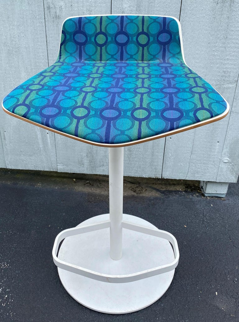 Set of Five Davis Furniture MCM Style Upholstered Bentwood and Steel ...