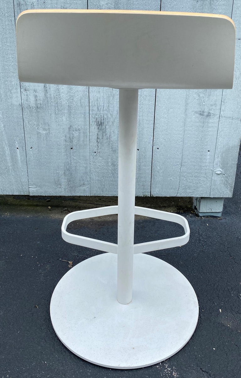 Set of Five Davis Furniture MCM Style Upholstered Bentwood and Steel ...