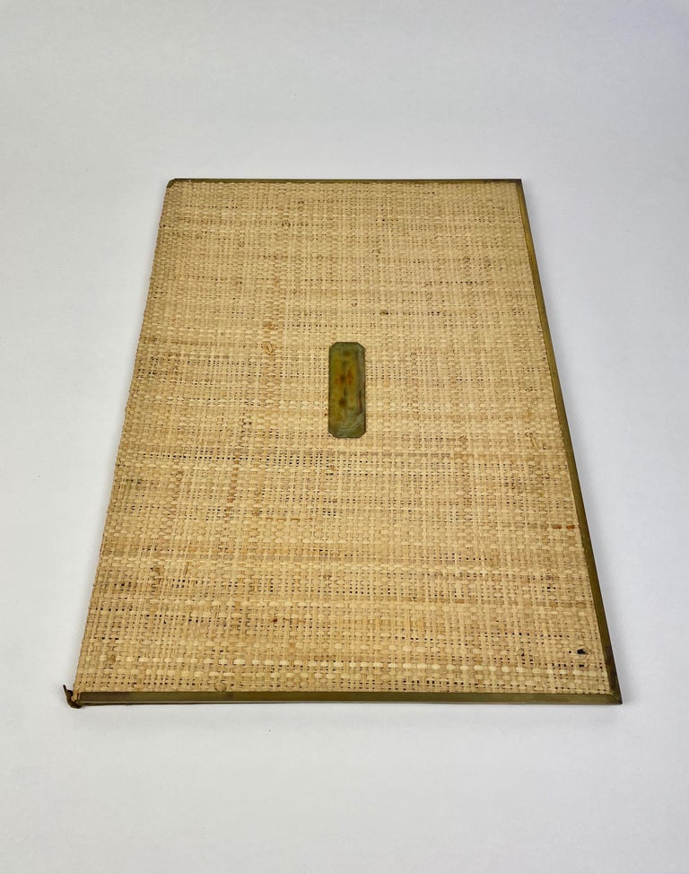 Set of Five File Folders in Wicker and Brass, Italy, 1960s For Sale at ...